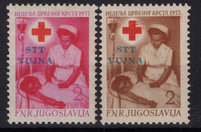 TRIESTE ZONA B 1953 PRO CROCE ROSSA 2 V. G.I MNH** FRESCHI | eBay