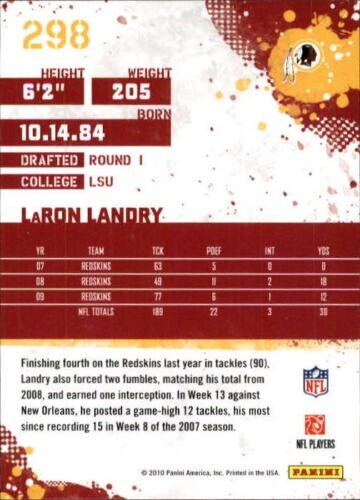 2010 Score Football Card #298 LaRon Landry | eBay