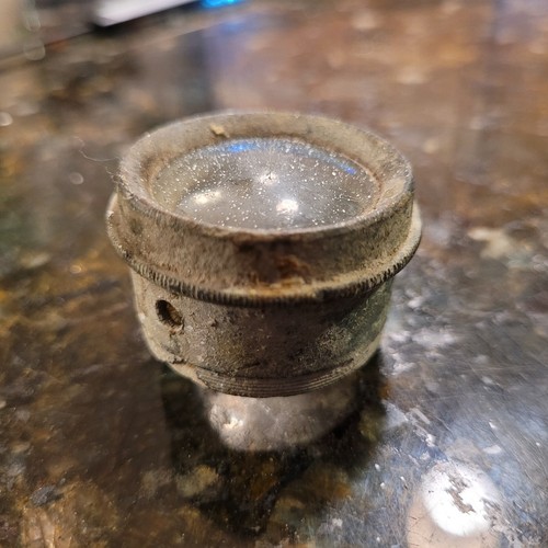 VINTAGE CLEAR GLASS METAL MARBLE CAT BULL EYE REFLECTOR CATAPHOTE 1 5/8 ...