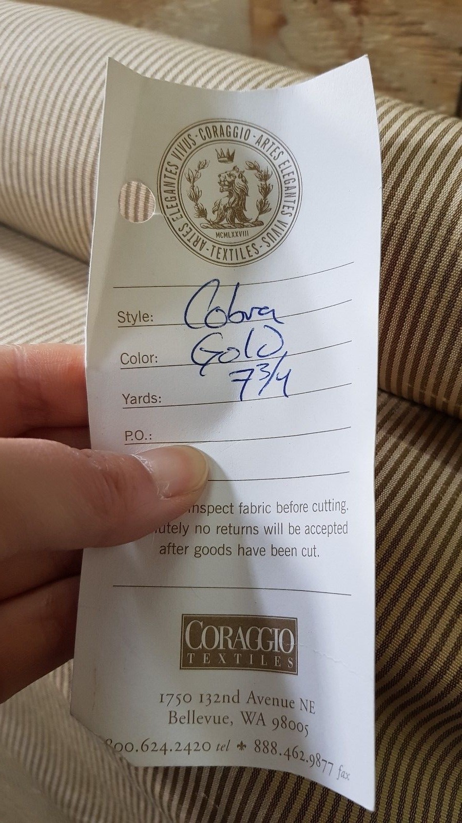 CORAGGIO TEXTILE ITALY SILK GOLD COBRA STRIPE UPHOLSTERY FABRIC 7.7YDS ...