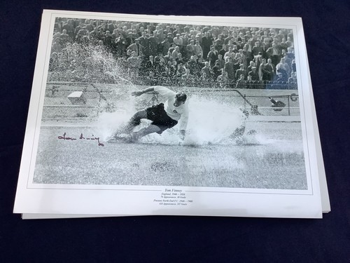 Preston England Legend, Tom Finney 16x20" Hand Signed Photo Business ...