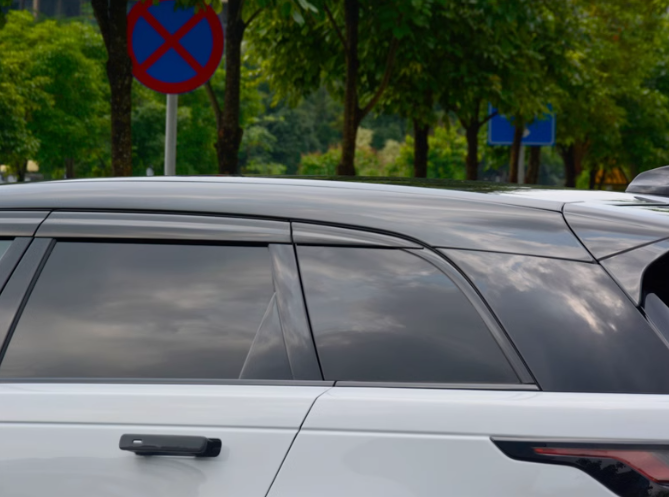 Black Window Visor Vent Shades Sun Rain Guard for Range Rover Velar ...