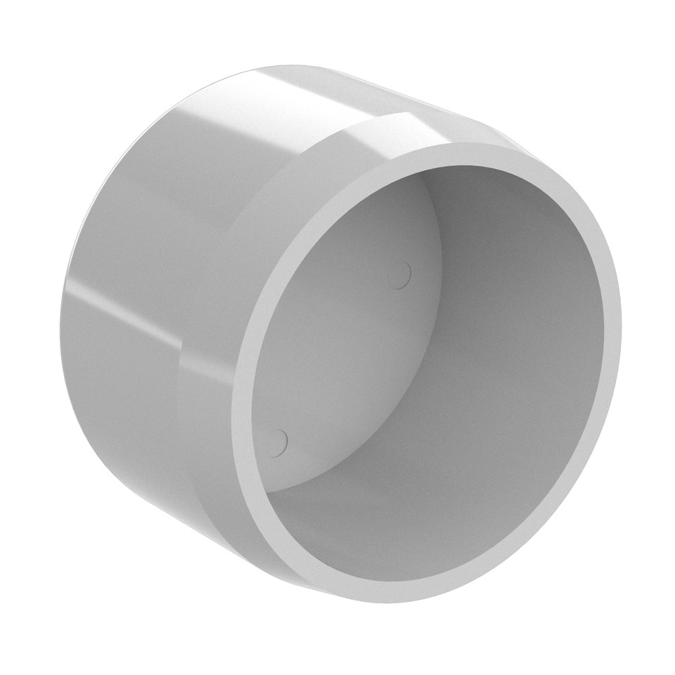 3/4" External Flat PVC Cap, Gray (10-PK) FORMUFIT Furniture Grade, Made ...