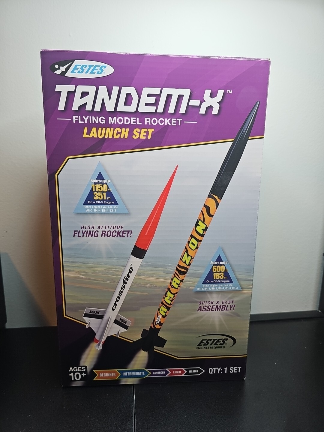 Estes 1469 Tandem X Rocket Beginner Launch Set E2X Model Rocket Kit ...