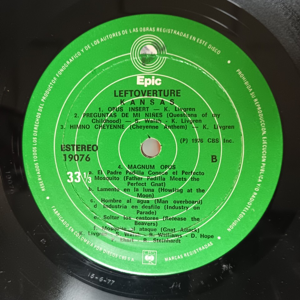 Kansas – Leftoverture [1976] Vinyl LP Pop Classic Rock Epic Carry On ...