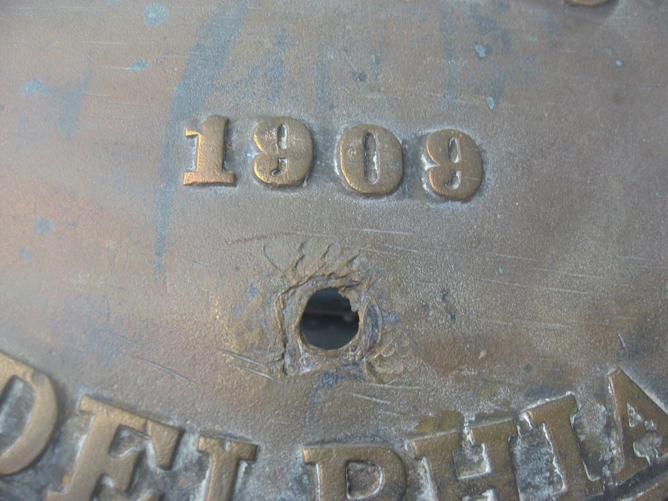 OLD 1909 BALDWIN LOCOMOTIVE WORKS BUILDERS PLATE PHILA USA BRASS TRAIN ...