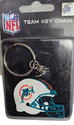 Miami Dolphins Keychain Key Ring Vintage Helmet 3-D PVC Soft Rubber Key ...