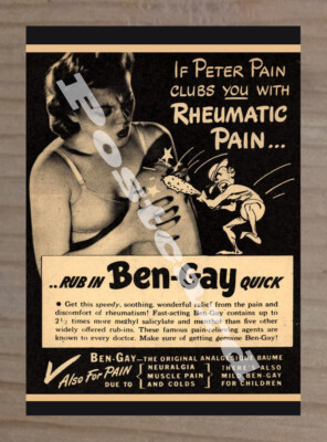 8x different Ben-Gay Peter Pain Rheumatic Pain Advertising Postcard ...