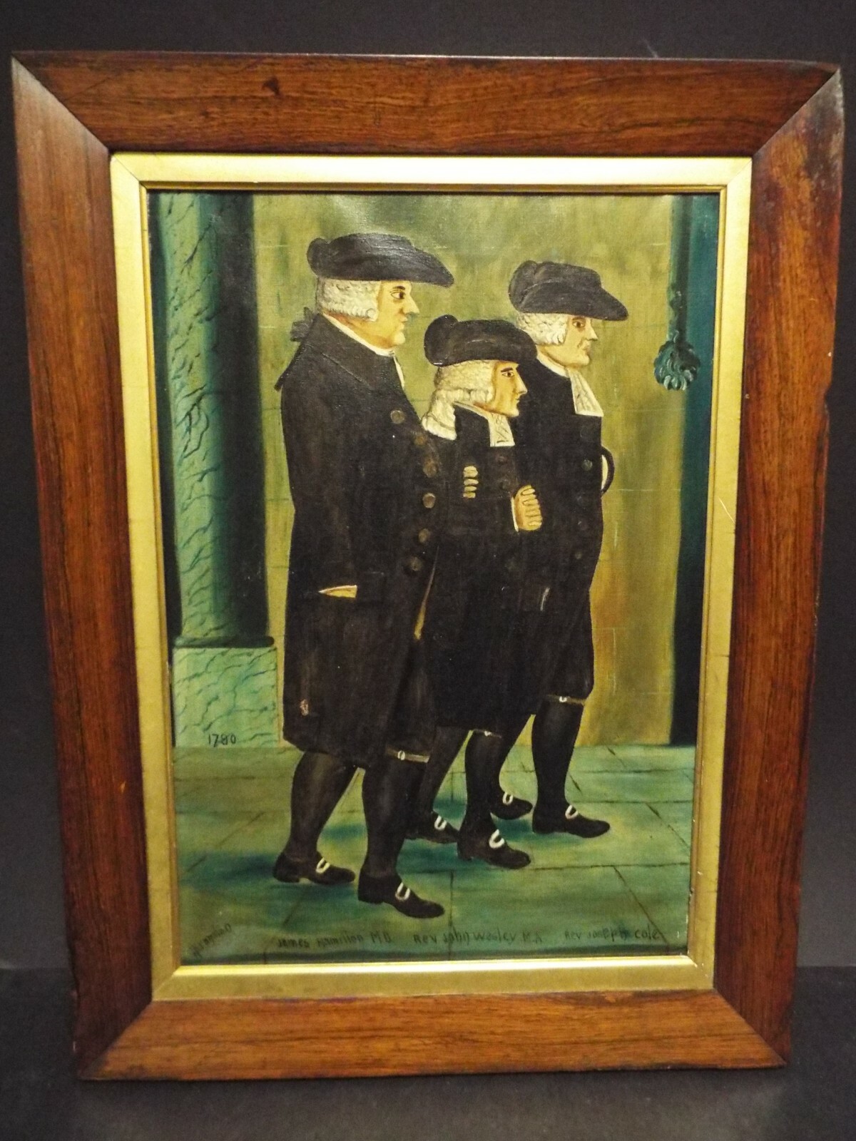 1901 Rare Branston oil paint of John Wesley at 87 yrs old w J Hamilton ...