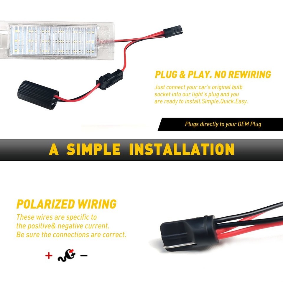 2PCS 18-SMD License Plate Light White For LED Accessories Free ...