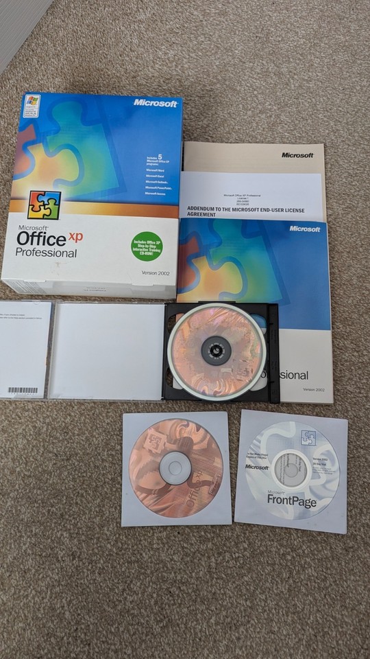 Microsoft Office XP Professional version 2002 4 disc set | eBay UK