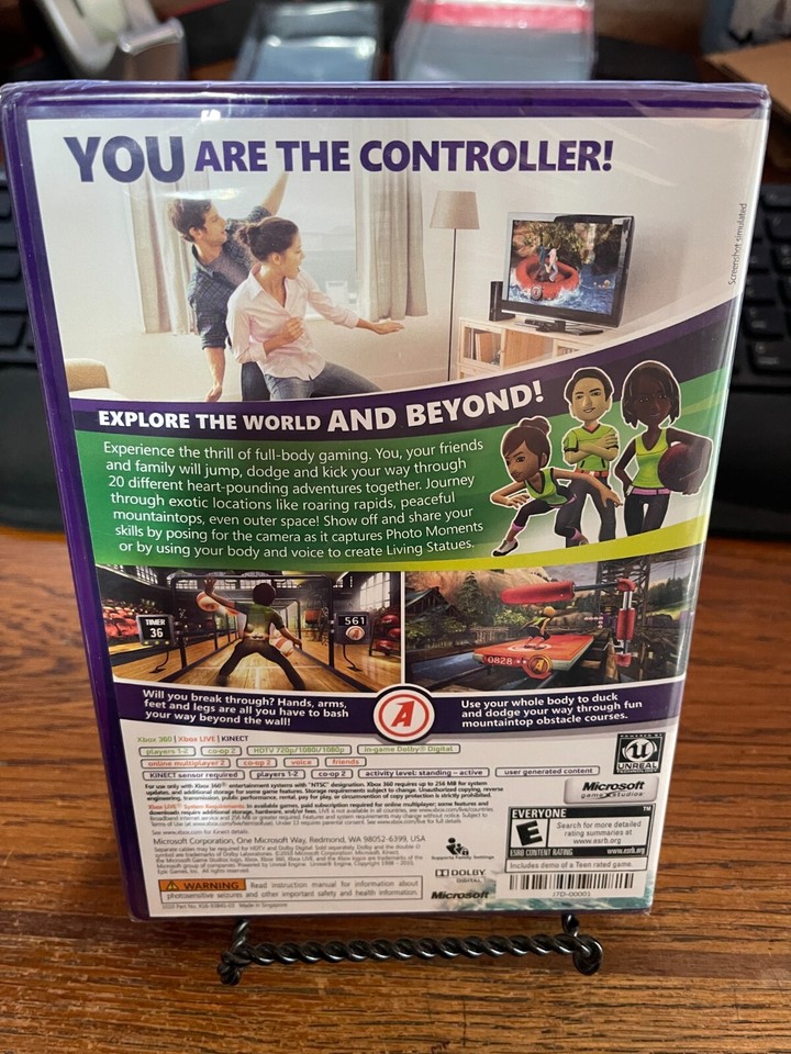 KINECT ADVENTURES! Microsoft Xbox 360 KINECT Video Game - New, Sealed ...