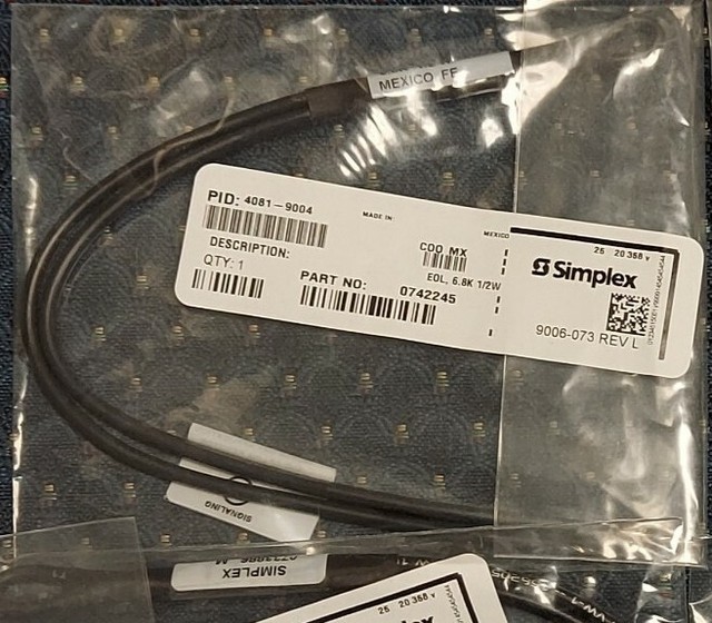 Simplex 4081-9004 End of Line Resistor Harness Fire Alarm for sale ...