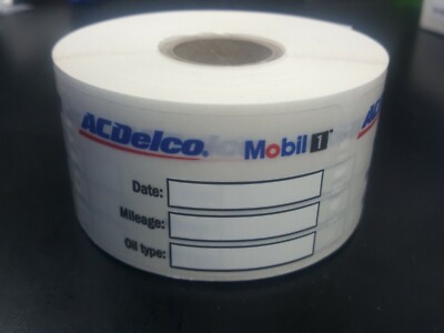 AC DELCO MOBIL 1 Oil Change Stickers (1000 Stickers) Oil Change Sticker ...