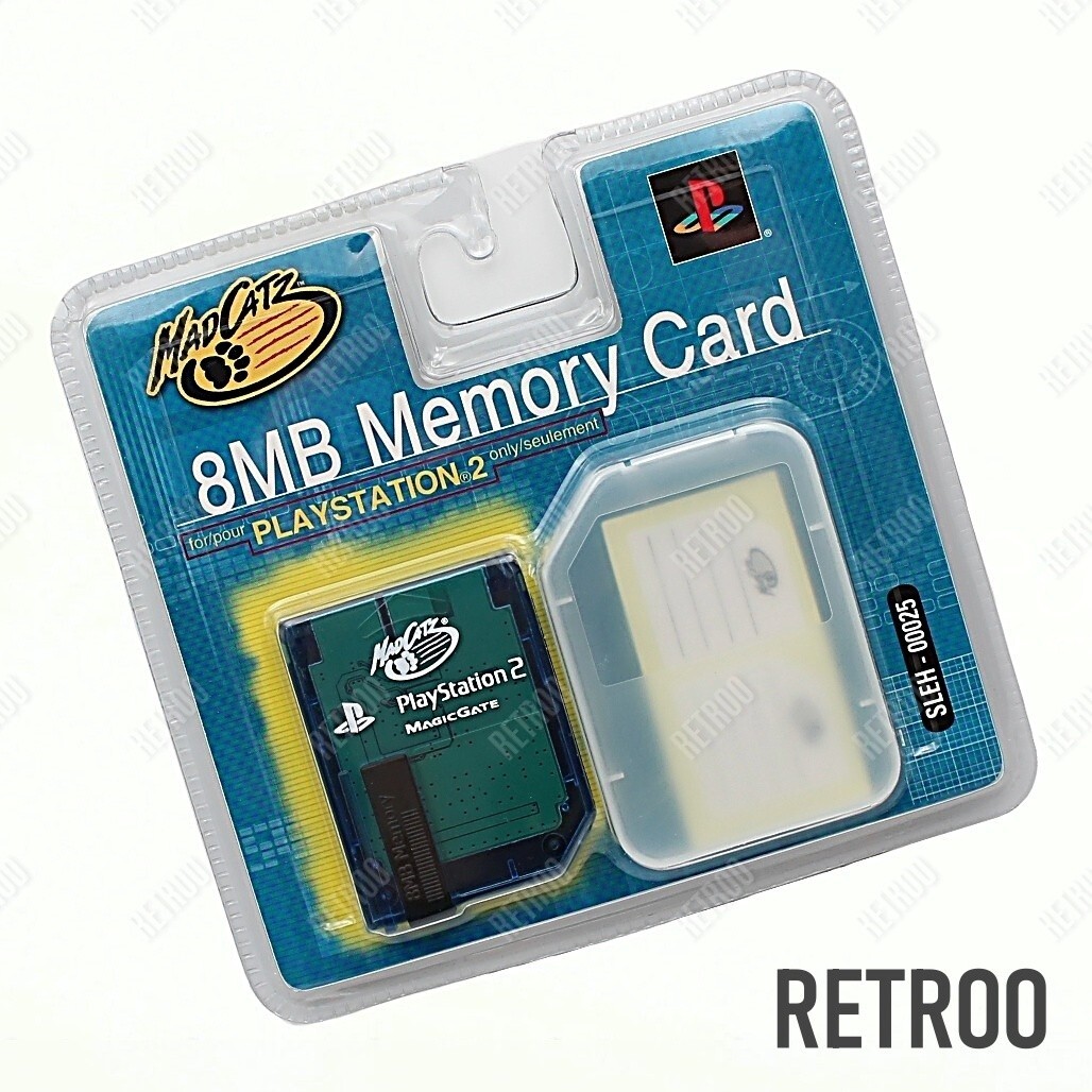 MadCatz Playstation2 8MB Memory Card Clear Blue PS2 Retro Gaming SLEH ...