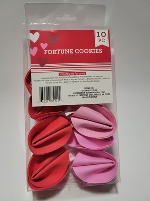 10 Valentine's Day Red & Pink Foam Fortune Cookies with Fortunes - NEW ...
