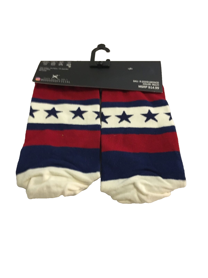 Odd Sox STARS & STRIPES Novelty 1 Pair Crew Socks Fits Sizes 6-13 NWT ...