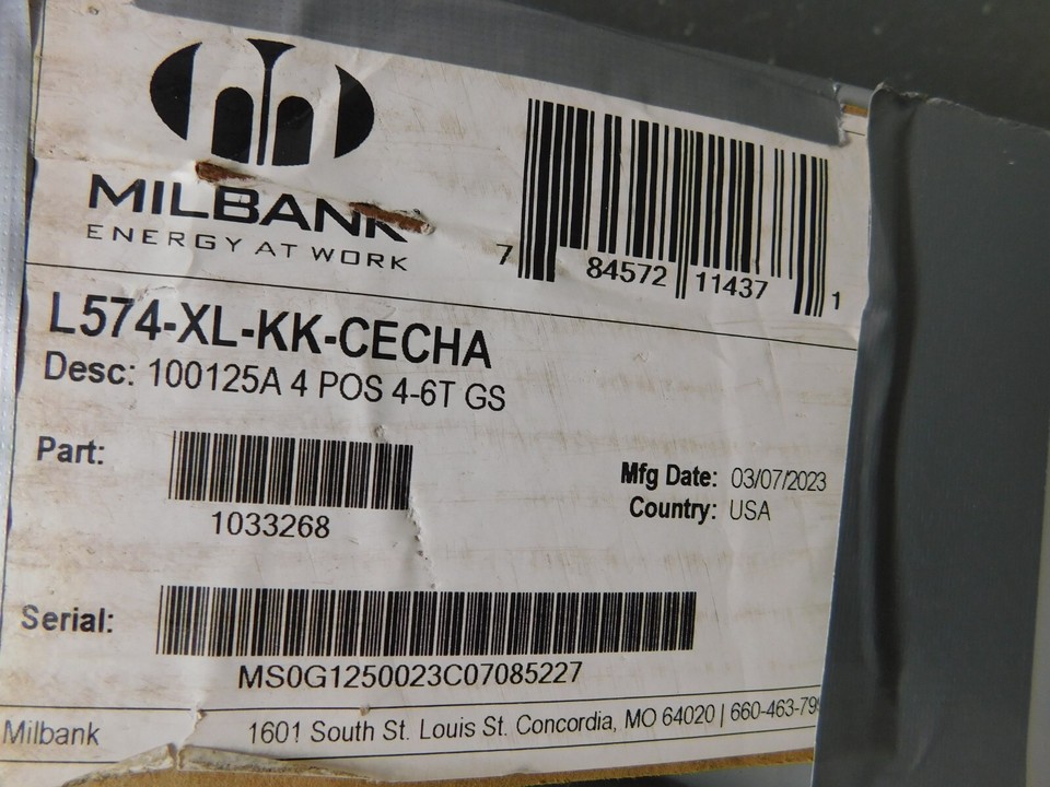 Milbank 4-Gang 300 Amp / 125 Amp 4-Jaw Ringless 1ph Horizontal Meter ...