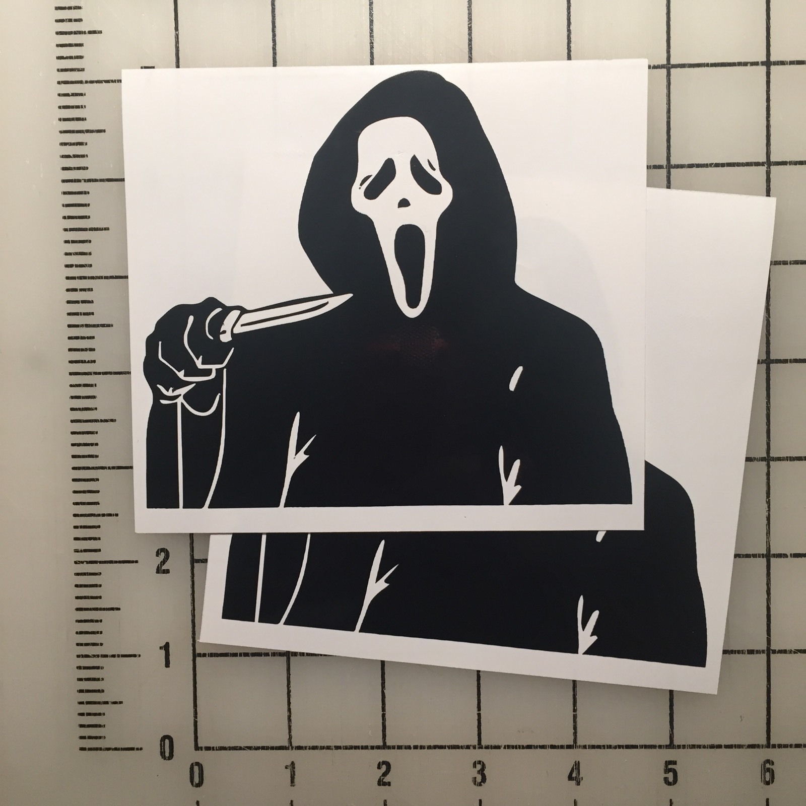 Scream Ghostface Ghost Face 5" Wide Black Vinyl Decal Sticker Set ...