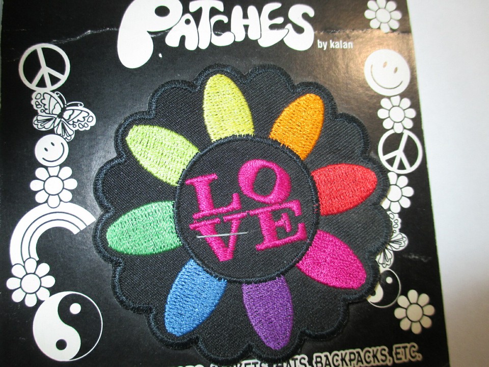 Love Flower Patch Flower Child Groovy Hippie Vintage Embroidered NOS ...
