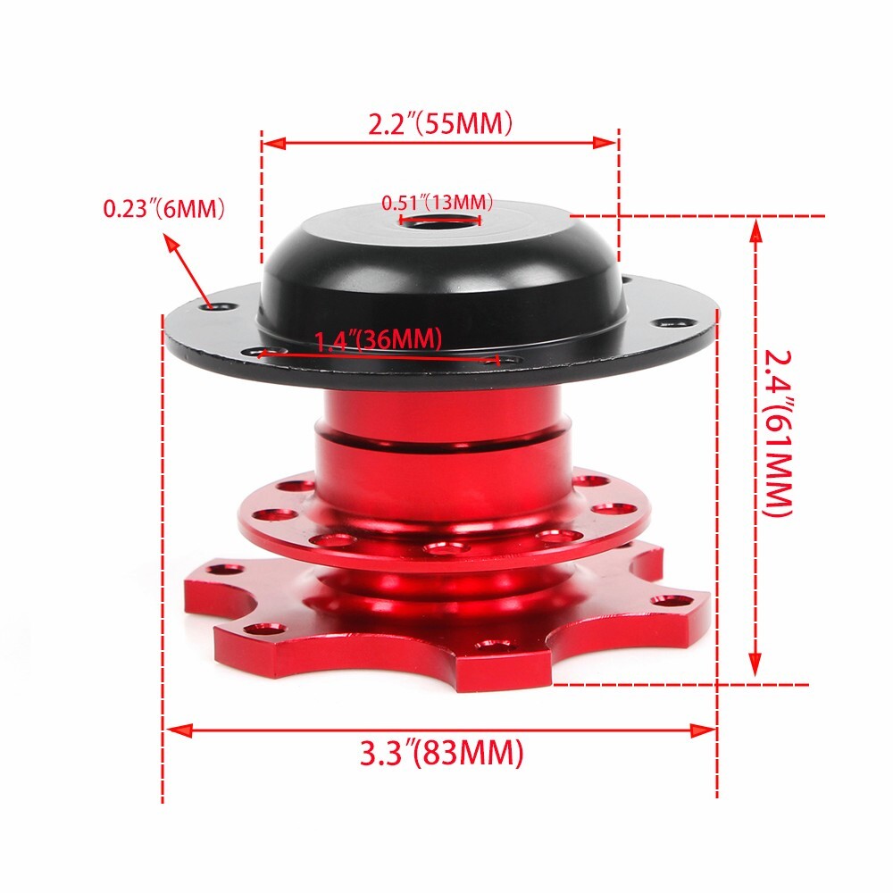Red 14" Deep Dish Drifting Steering Wheel & Quick Release Adapter ...
