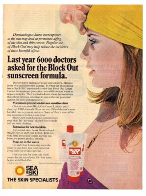 vintage 1970s magazine print ad SEA & SKI suntan lotion sexy beach babe ...