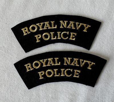 2 Retro British Royal Navy Police Cloth Patch Shoulder Title Badges | eBay