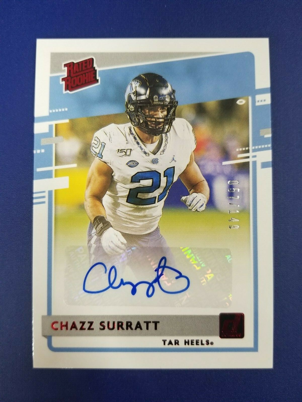 Chazz Surratt 2021 CHRONICLES "DONRUSS" RATED ROOKIE RC AUTO RED #D 057 ...