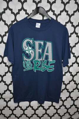 Seattle Mariners SEA US RISE SGA blue short sleeve shirt size M | eBay