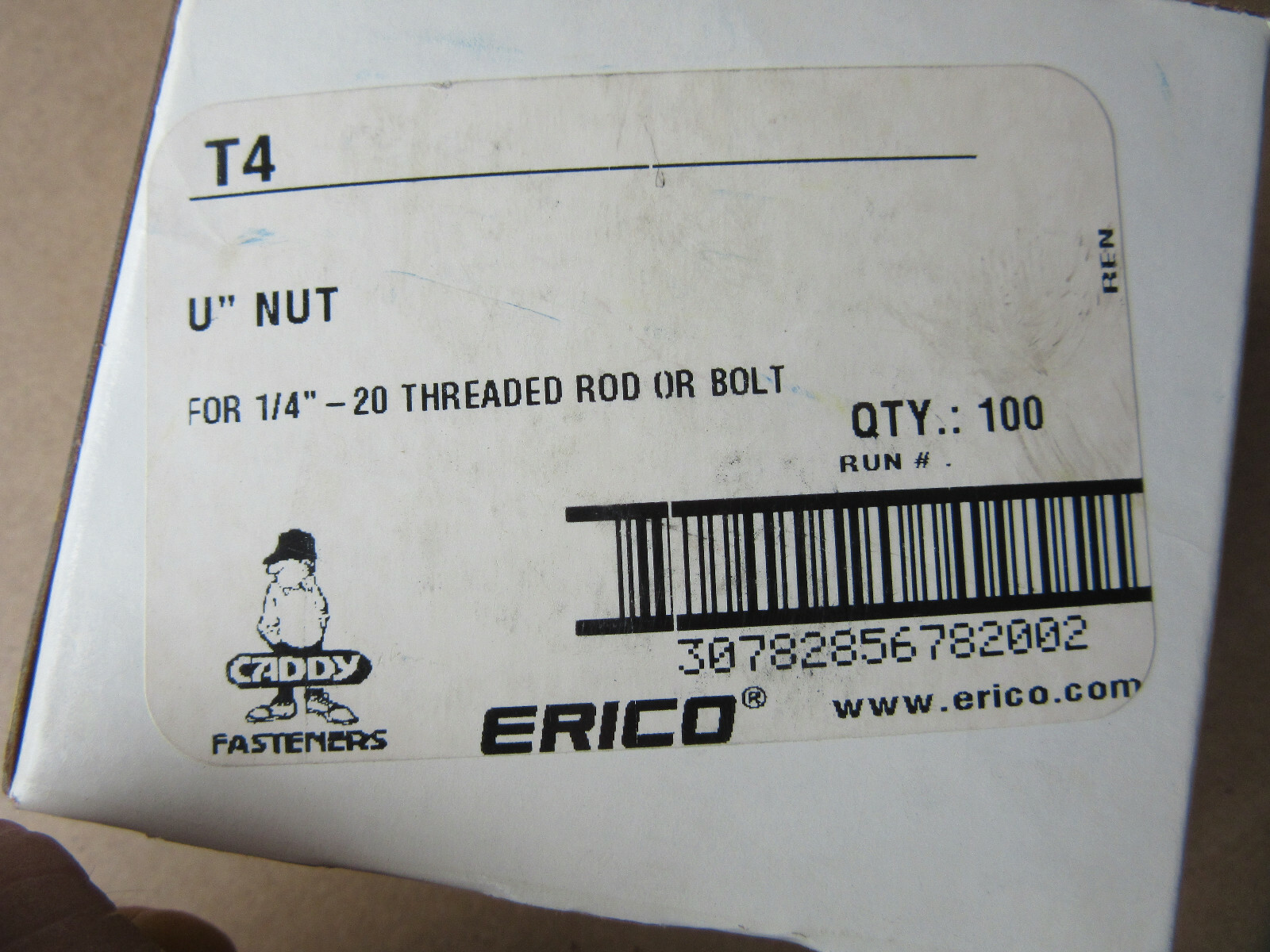 (100) Erico Caddy T4 U-Nuts for 1/4-20 Threaded Rod or Bolt NEW!!! in ...