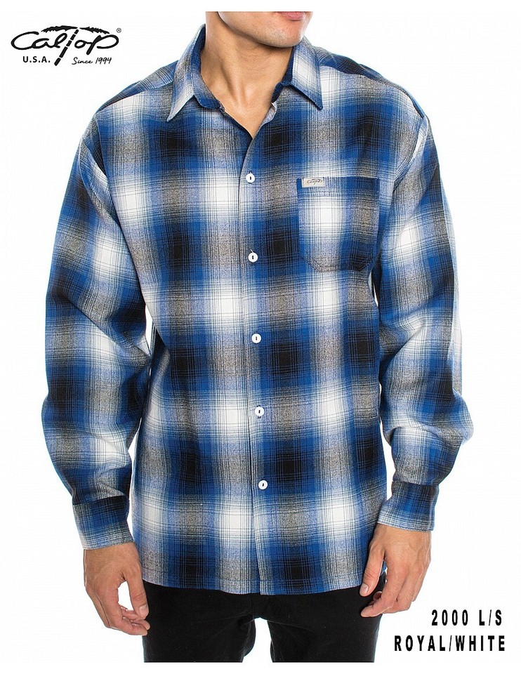 CALTOP OLD SCHOOL FLANNEL VETERANO LONGSLEEVE SHIRT PLAID SM-5X ...