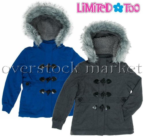 NEW! LIMITED TOO GIRLS FLEECE JACKET! FAUX FUR TRIMMED HOOD VARIETY ...