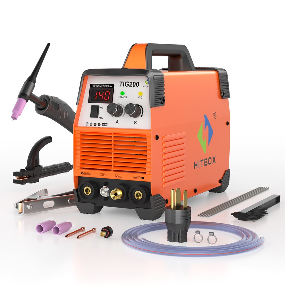 200Amp TIG Welder HF TIG/MMA 2 IN 1 Welder Machine with Post Gas 110 ...