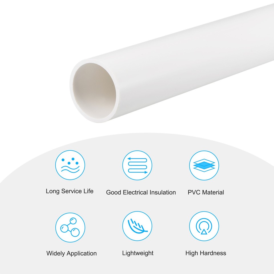 PVC Rigid Round Pipe Tube 28mm ID 32mm OD 0.65m White High Impact | eBay UK