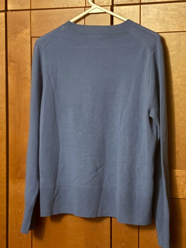 J Crew Sz L Deep Blue 100% Cashmere Crew neck Pullover Sweater NWT | eBay