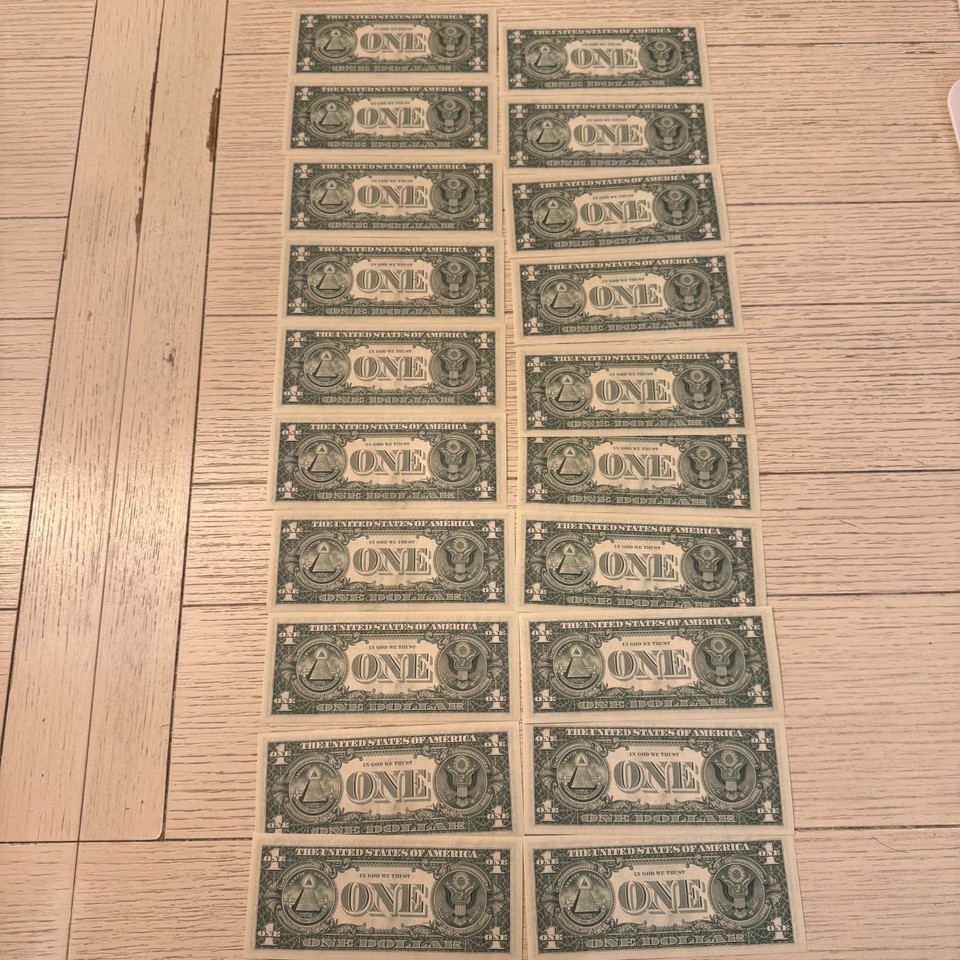 1969 One US Dollar Bill Sequential Serial Numbers - Uncirculated -BU ...