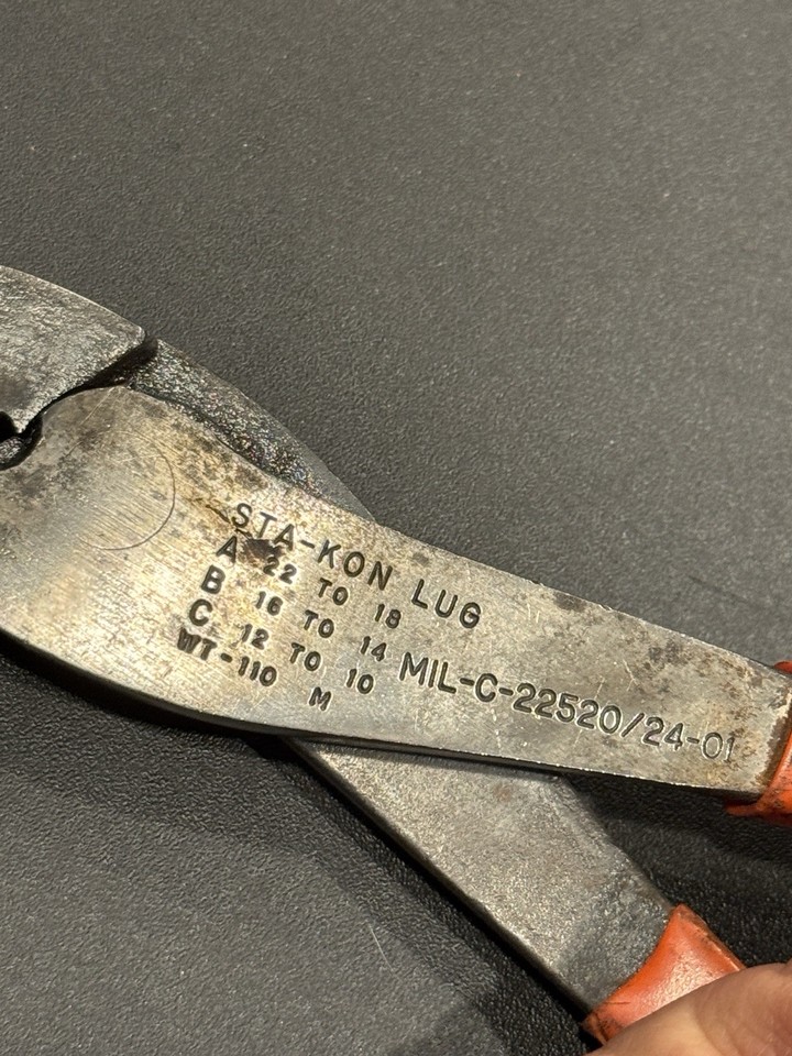 Thomas Betts STA-KON Terminal A B C Lug Crimping Pliers Crimpers WT-110 ...