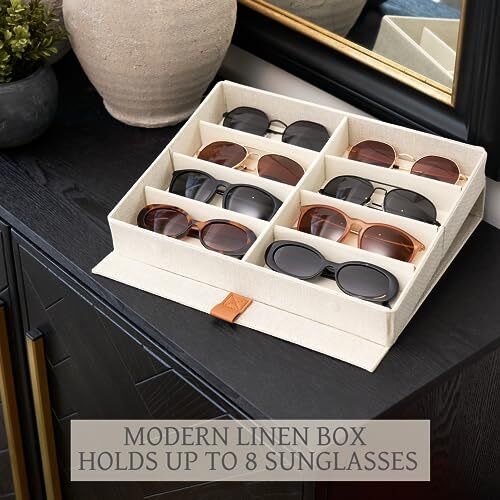 Beautiful Sunglass Storage Organizer For 8 Pairs - Stylish Case/Holder ...