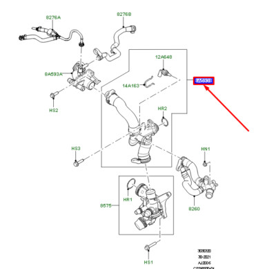 LAND ROVER RANGE ROVER IV L405 Engine By-Pass Tube LR169156 NEW GENUINE ...