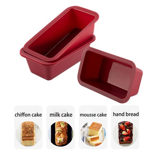 Silicone Baking Molds NonStick Rectangle Cake Pans Mini Bread Toast Mo# ...