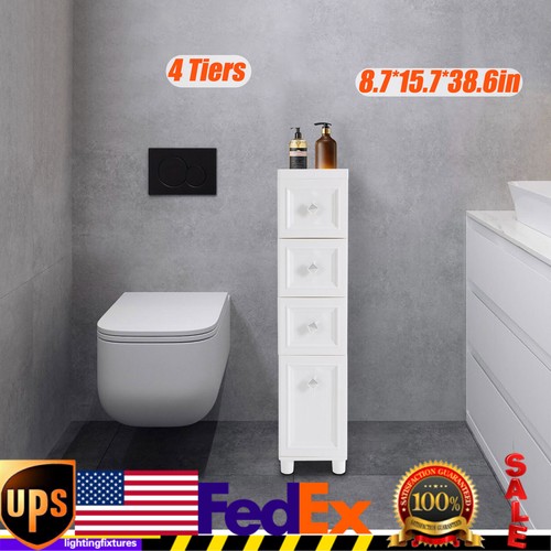 Narrow Slim Storage Cabinet, Bathroom Organizer Bathroom Floor Storage ...