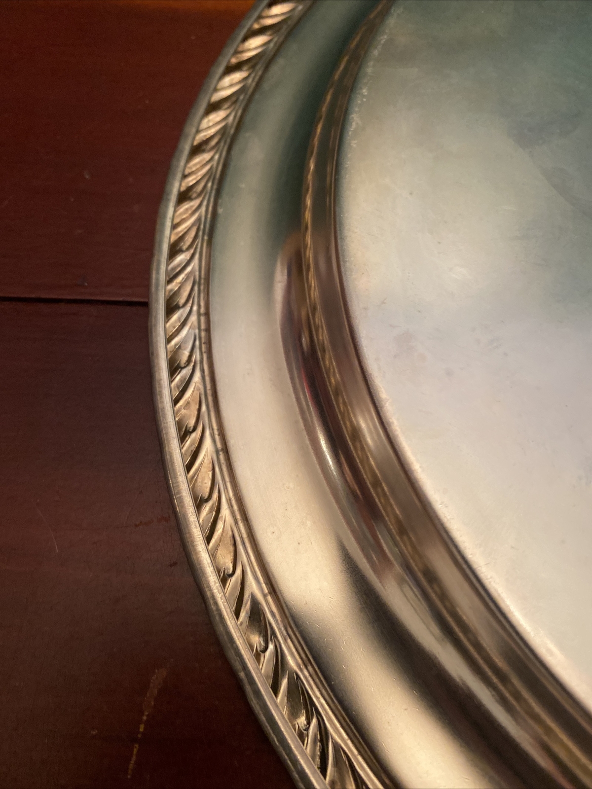 Vintage ONEIDA USA Silver Plated Ornate Design 12" Round Serving Tray ...