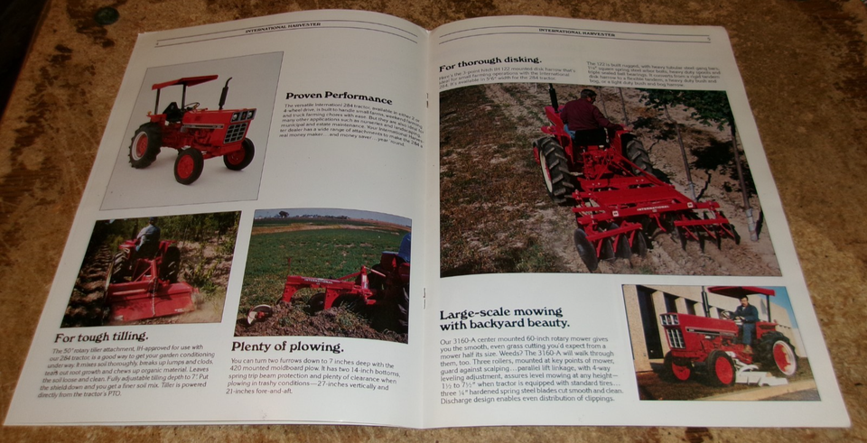 vintage international 284 compact tractors brochure in nice shape used ...