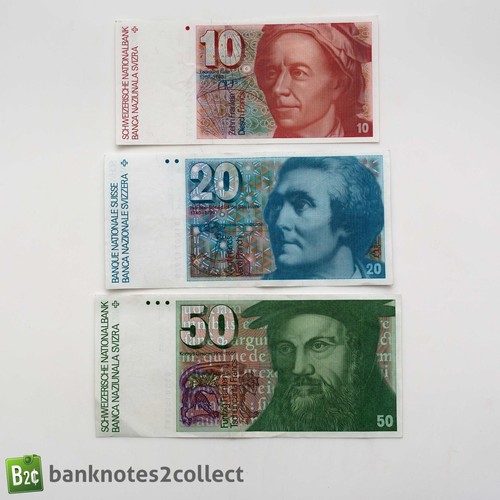 SWITZERLAND: Set of 3 Swiss Franc Banknotes. | eBay