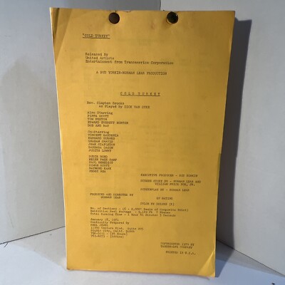 1971 COLD TURKEY: Original Movie Script Continuity - Dick Van Dyke ...