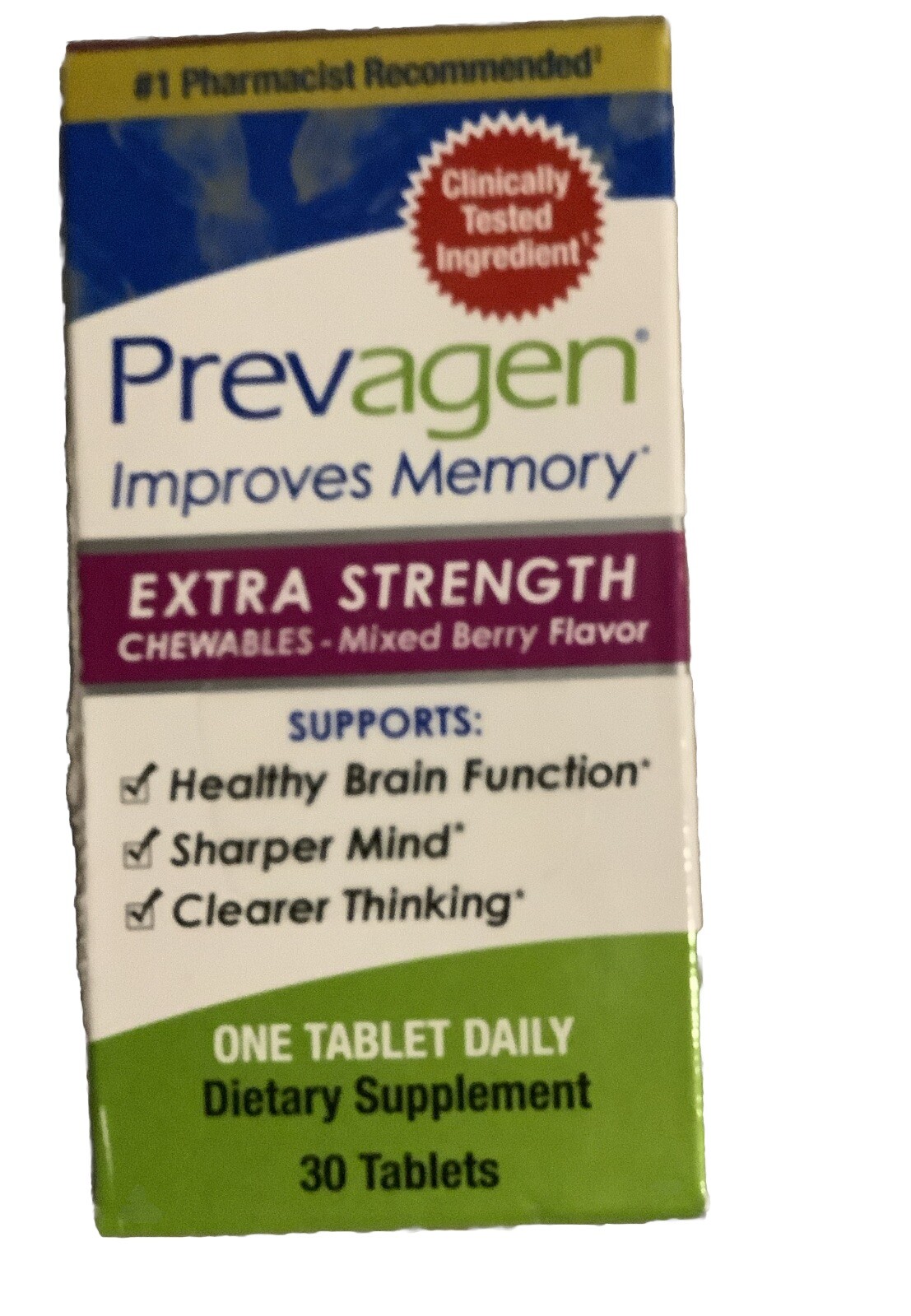 Prevagen Improves Memory Extra Strength Mixed Berry Chewable 30 tablets ...