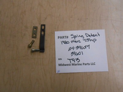 24-39627, 39601 Mercury 1980 7.5hp Outboard spring detent and plate T93 ...