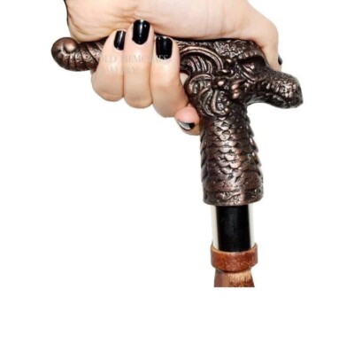 New Design Victorian Dragon Wooden Walking Stick Cane-AL Handle Walking ...