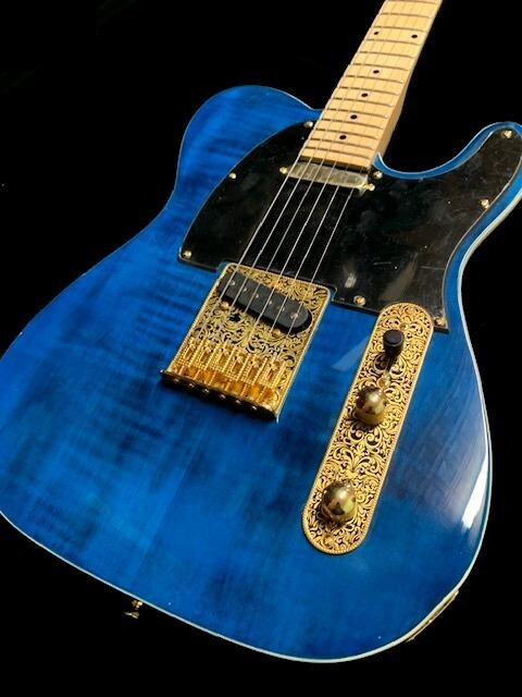 UPGRADED NEW MAPLE FLAMED SOLID 6 STRING VINTAGE TELE STYLE ELECTRIC ...