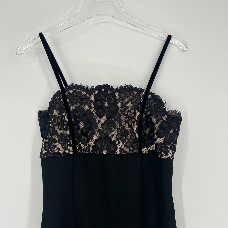Vtg Scott McClintock Mini Dress Womens 4 Black Lace 90s Y2K Sexy LBD ...